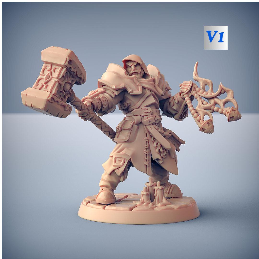 Human Paladin Cleric Fighter Premium Dnd Miniature Mini Figurine Figure ...