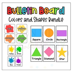 Bulletin Board Colors and Shapes, PDF, Digital Download, Instant ...