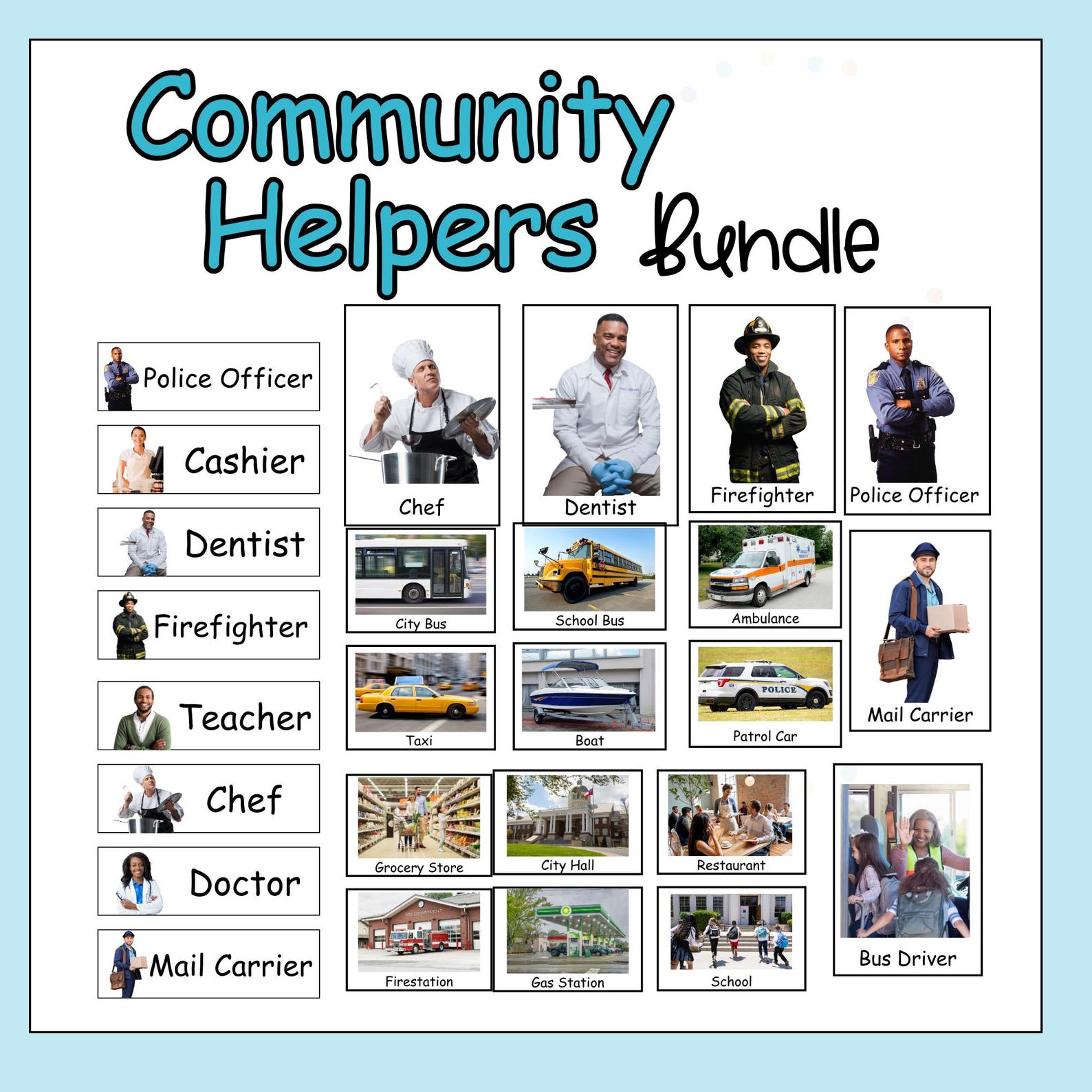 Community Helpers, Preschool, Pre K, Classroom Posters, Classroom Decor ...