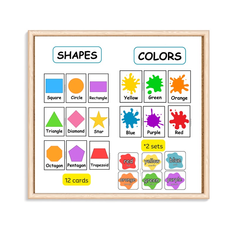 Bulletin Board Colors and Shapes, PDF, Digital Download, Instant ...