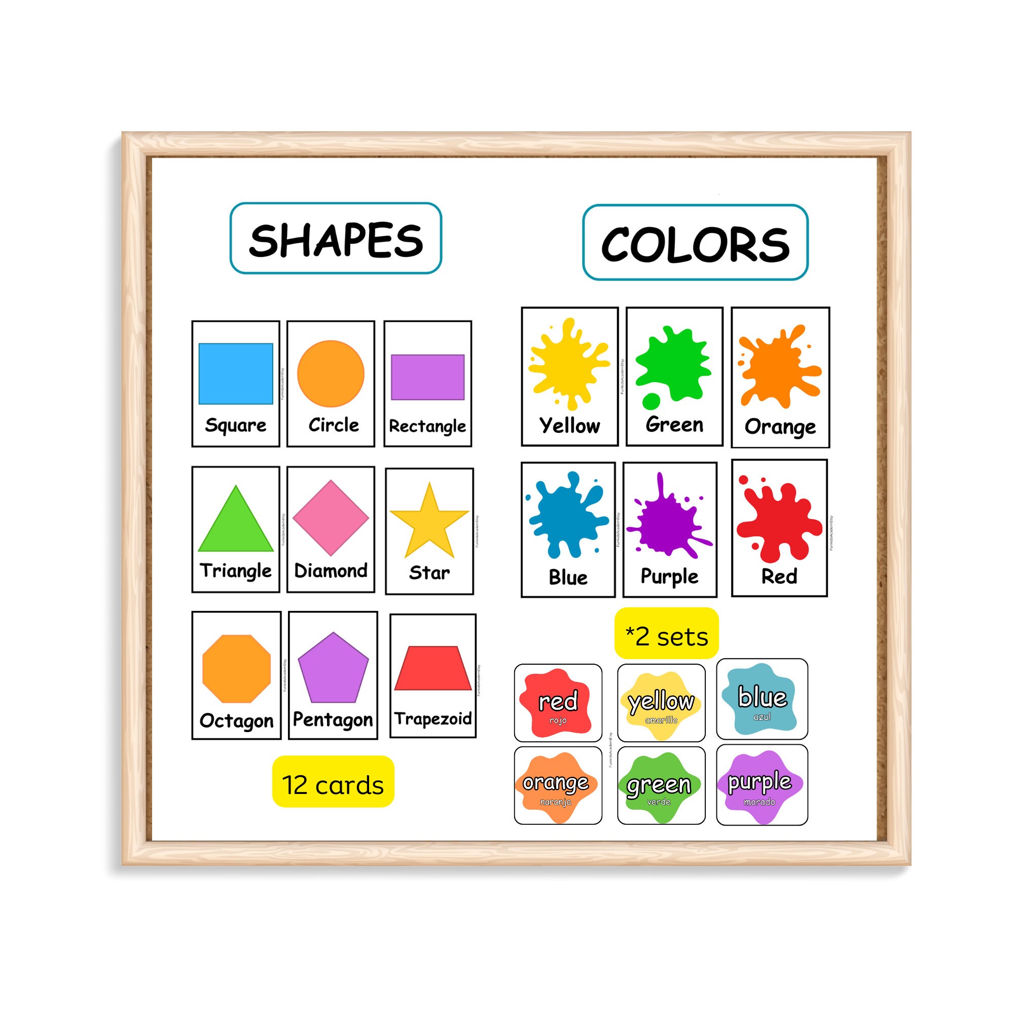 Bulletin Board Colors and Shapes, PDF, Digital Download, Instant ...