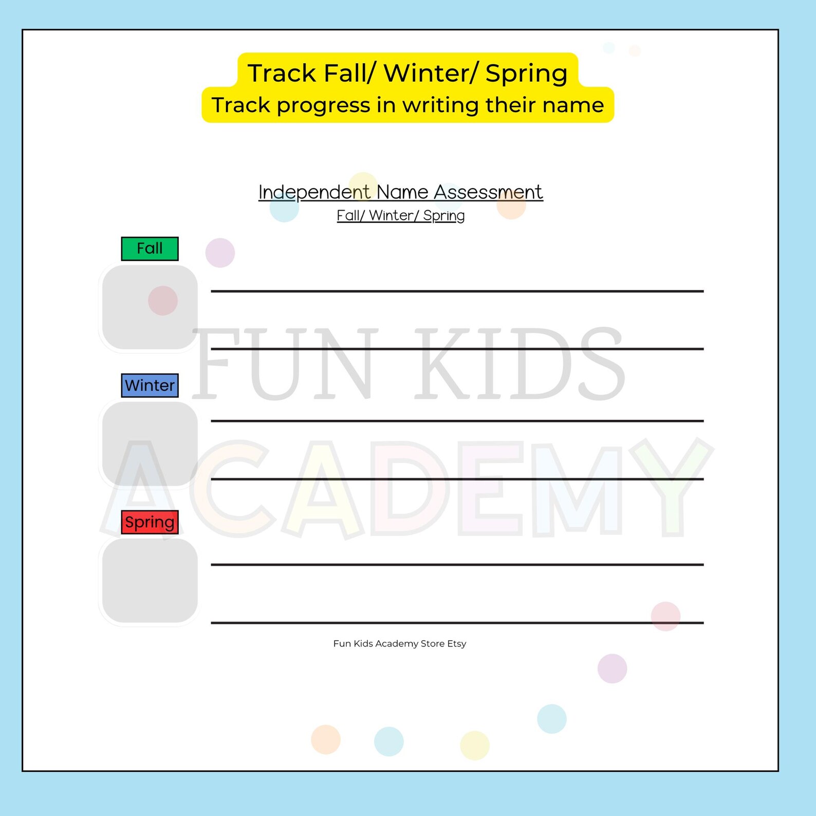 Student Assessment Printable, Preschool Assessment, Pre K Assessment ...