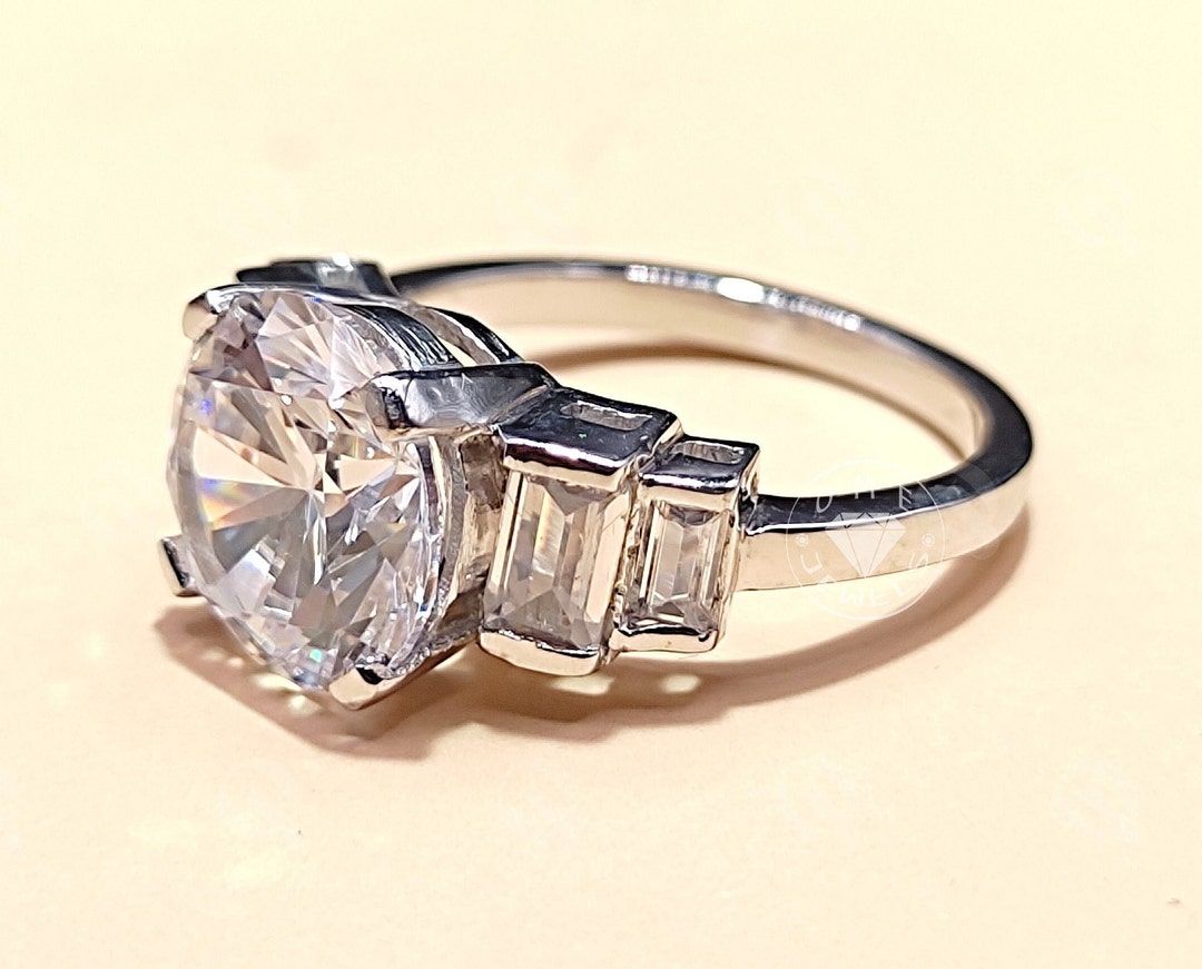 Titanic Wedding Ring, Baguttet Cut Five Stone Engagement Ring, Titanic ...