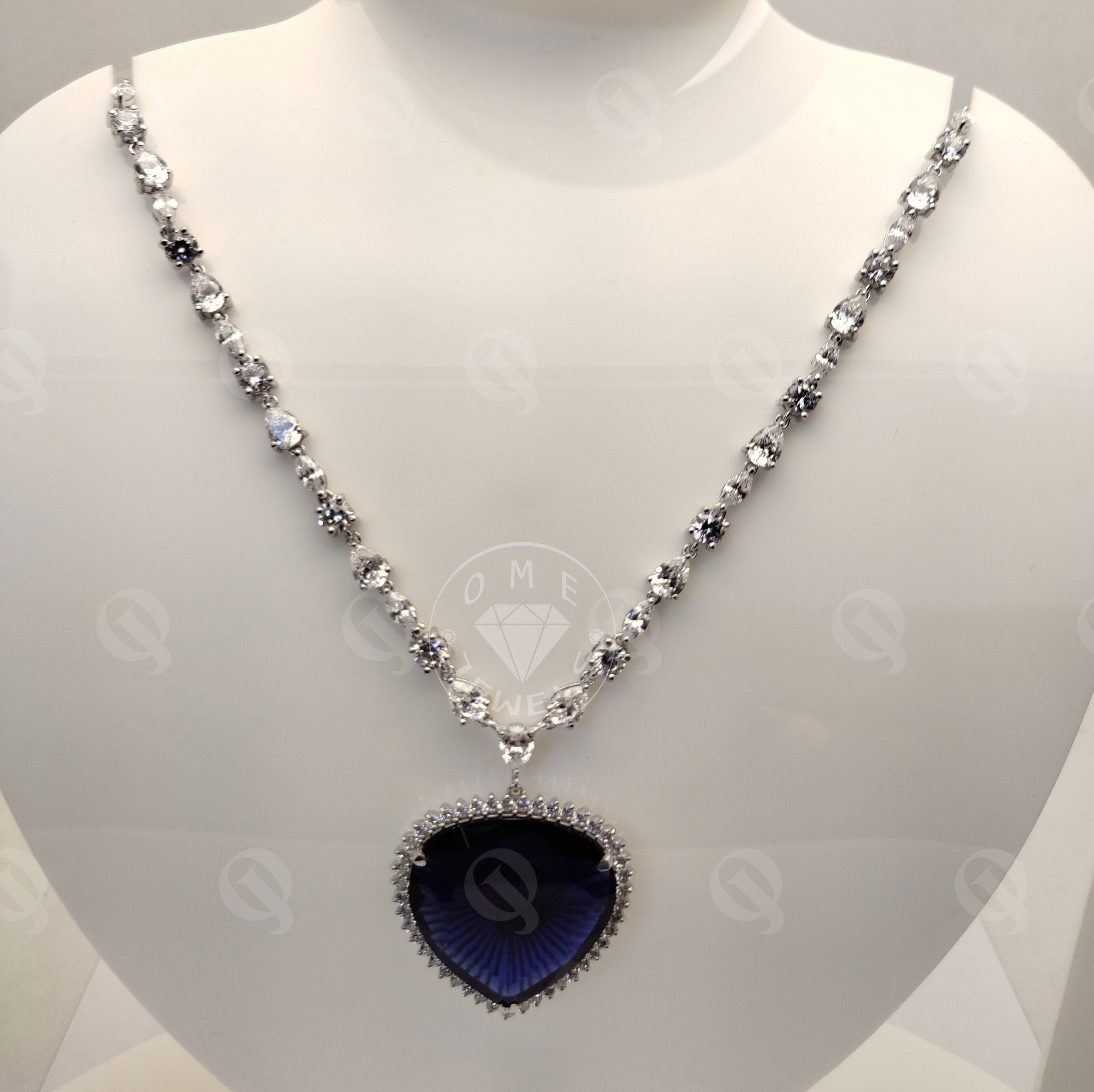 Titanic Necklace, Heart of the Ocean Necklace, Heart Sapphire Necklace ...