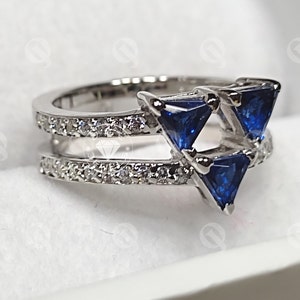 Legend of Zelda Inspired Ring, Blue Stone Zelda Wedding Ring, Hollow ...