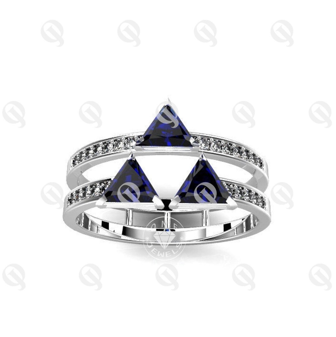 Legend of Zelda Inspired Ring, Blue Stone Zelda Wedding Ring, Hollow ...
