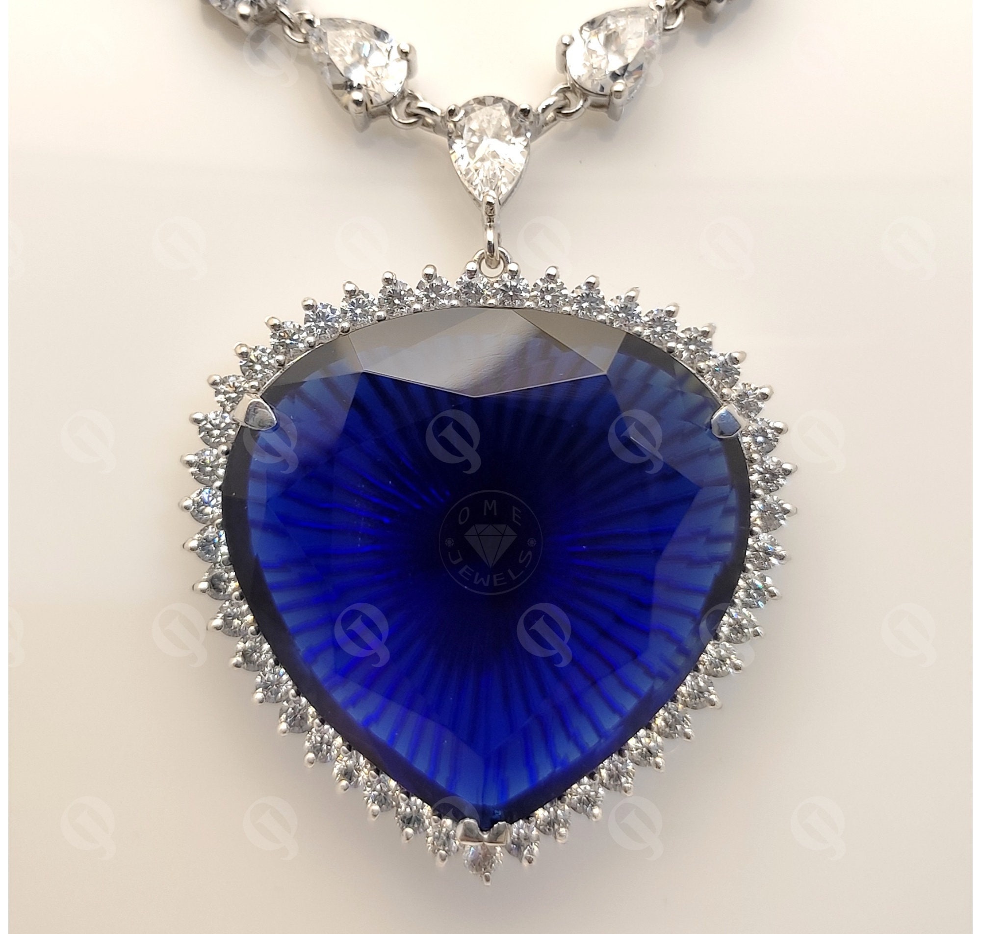 Titanic Necklace, Heart of the Ocean Necklace, Heart Sapphire Necklace ...