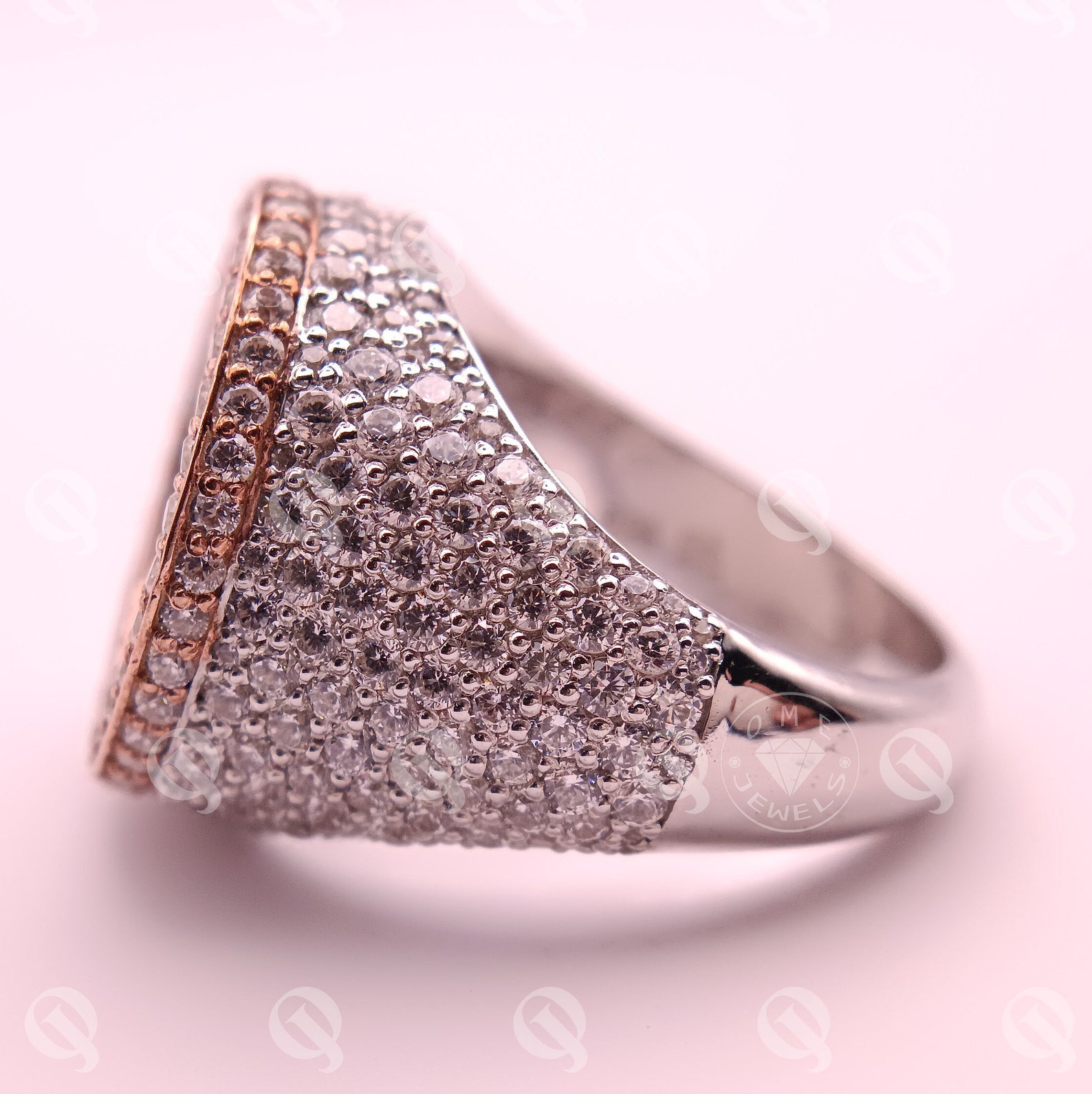 Men's Big Diamond Ring, Men's Ice Out Ring, Two Ton Men Wedding Ring ...