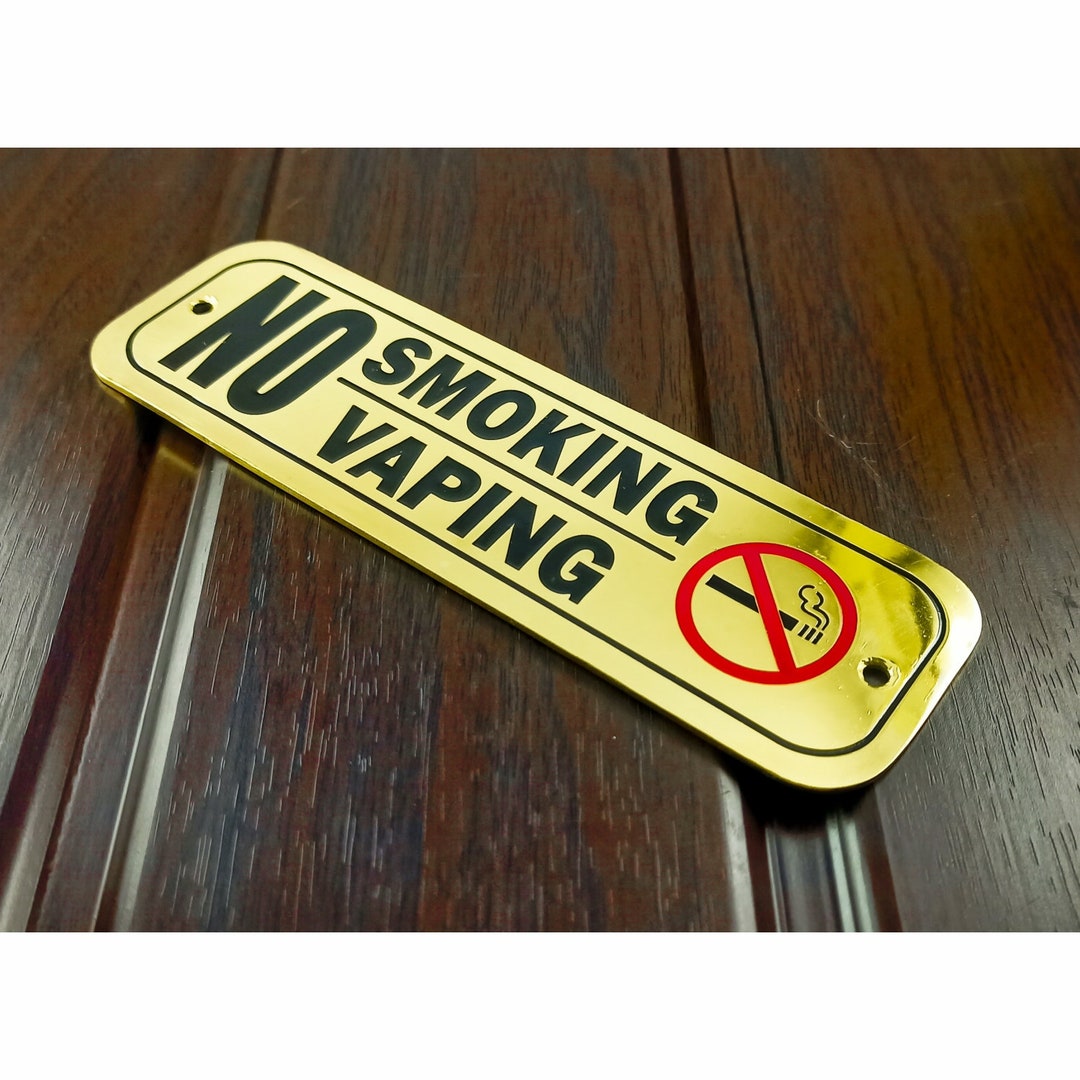 No Smoking, Vaping Sign Casted Solid Brass Entrance Building Window ...