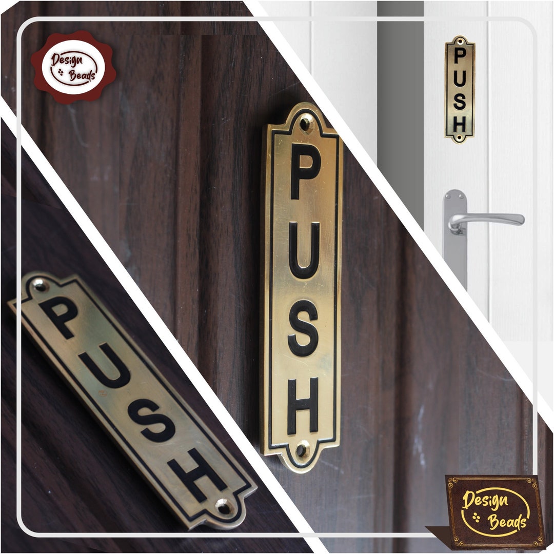 DB Full Brass Push Plaque Door Sign for Home House Office Restaurant ...