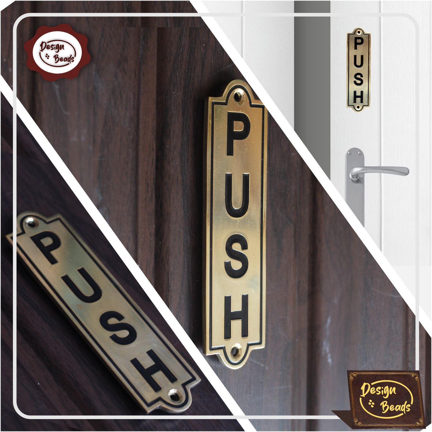 DB Full Brass Push Plaque Door Sign for Home House Office Restaurant ...