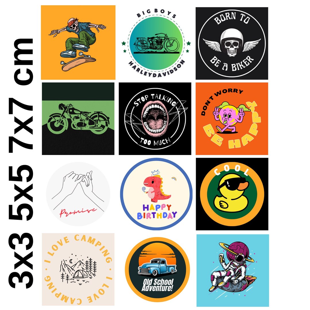 Cool Sticker Pack Print and Cut Digital Download Birthday - Etsy