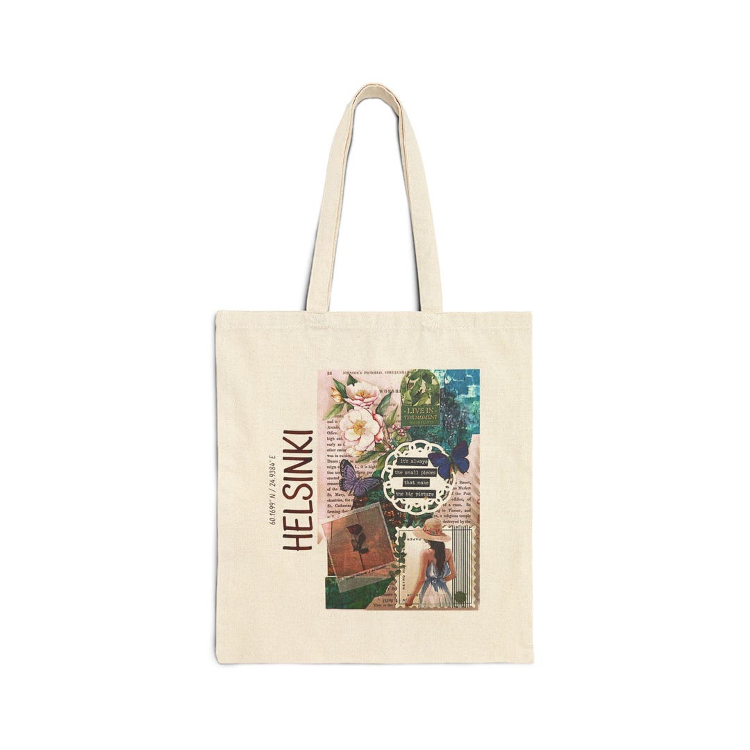 Helsinki Collage Tote Bag | Vintage Finland Travel Souvenir - Etsy
