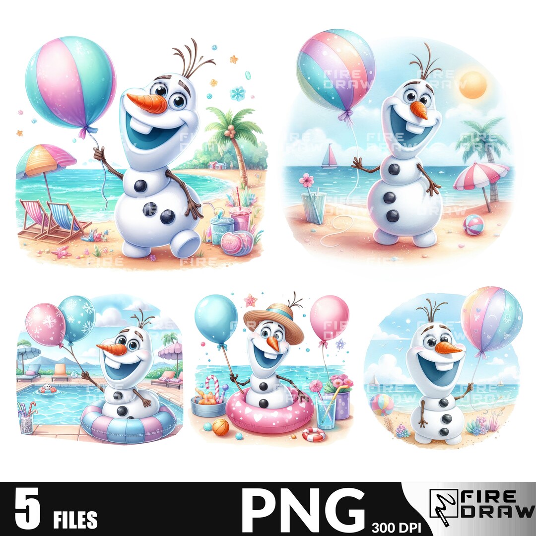 Olaf Pool Party PNG Bundle, Summer Birthday Png, Frozen Pool Party Png ...