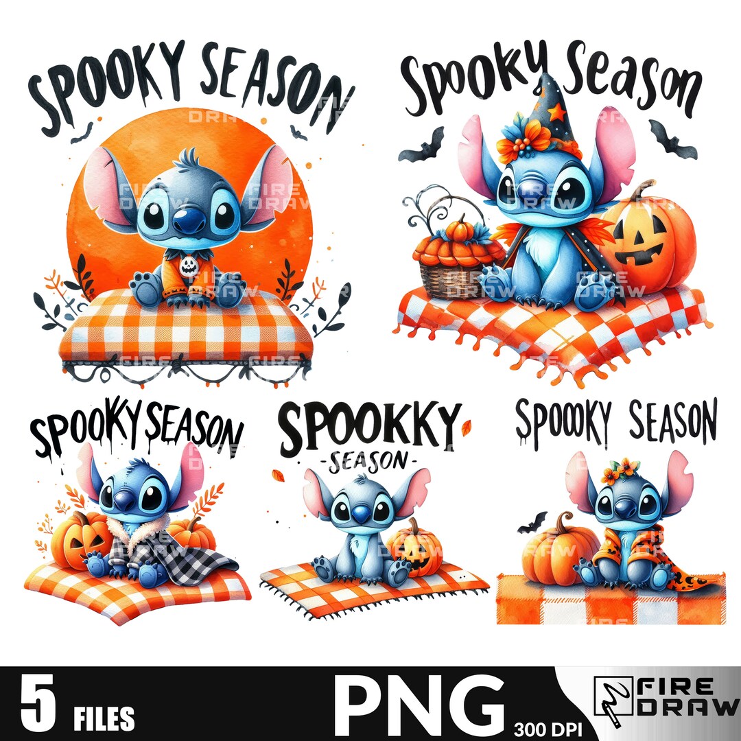 Spooky Season Lilo Stitch Halloween PNG, Stitch Horror Clipart Png File ...