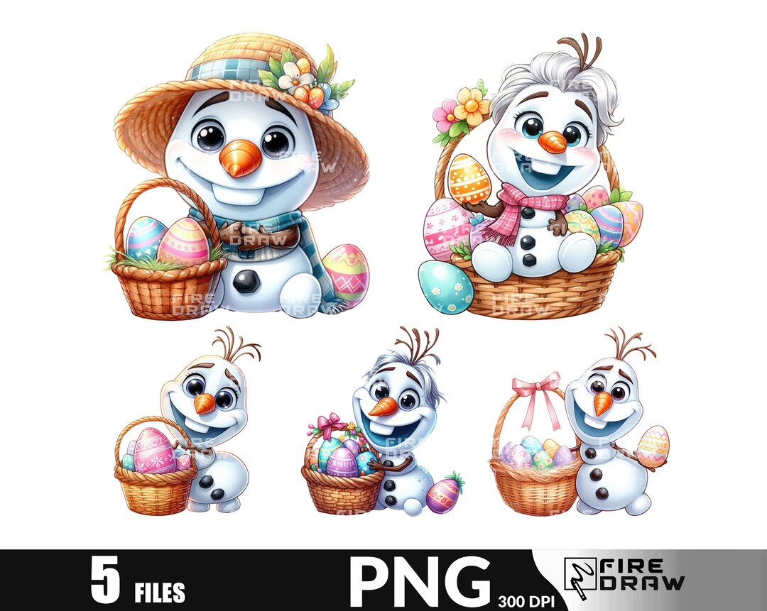 Easter Frozen and Olaf PNG Bundle, Retro Shirt Easter Design Png File ...