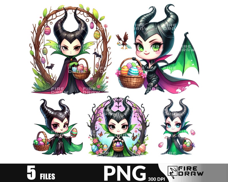 Maleficent Villain Easter Day PNG Bundle / Princess T-shirt Design ...