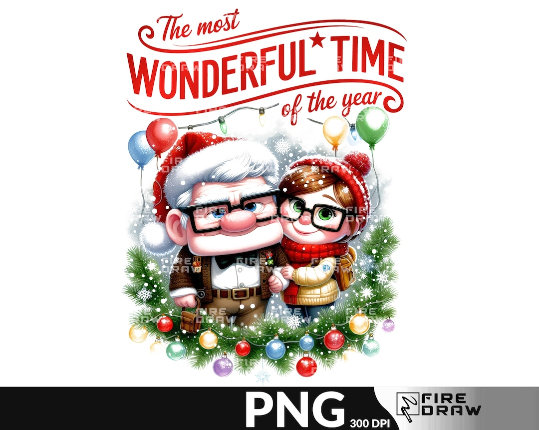 Cute Santa Carl and Ellie Christmas PNG, up Movie Clipart PNG Most ...