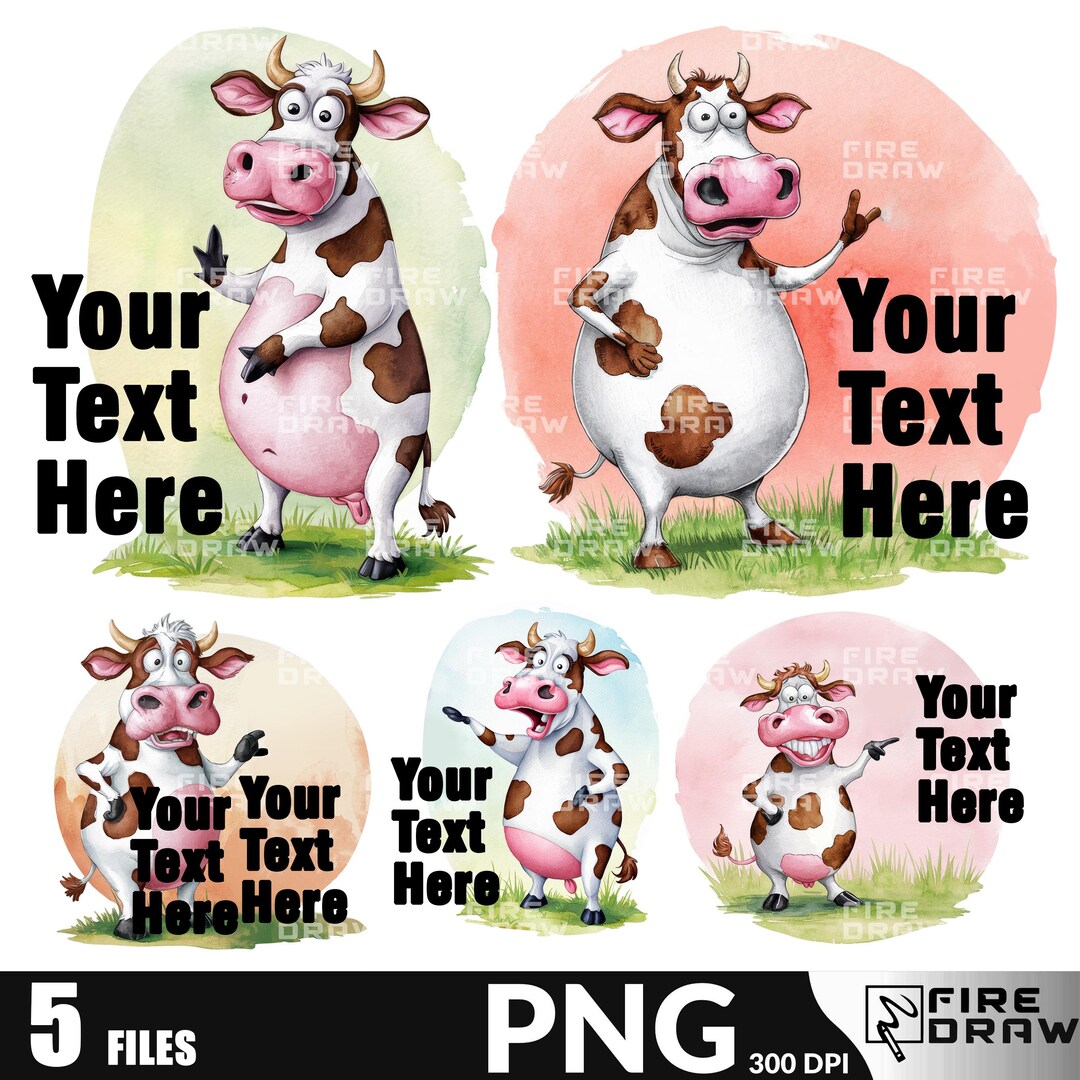 Funny Cow Sublimation Customize Designs PNG Bundle, Funny Mug Designs ...