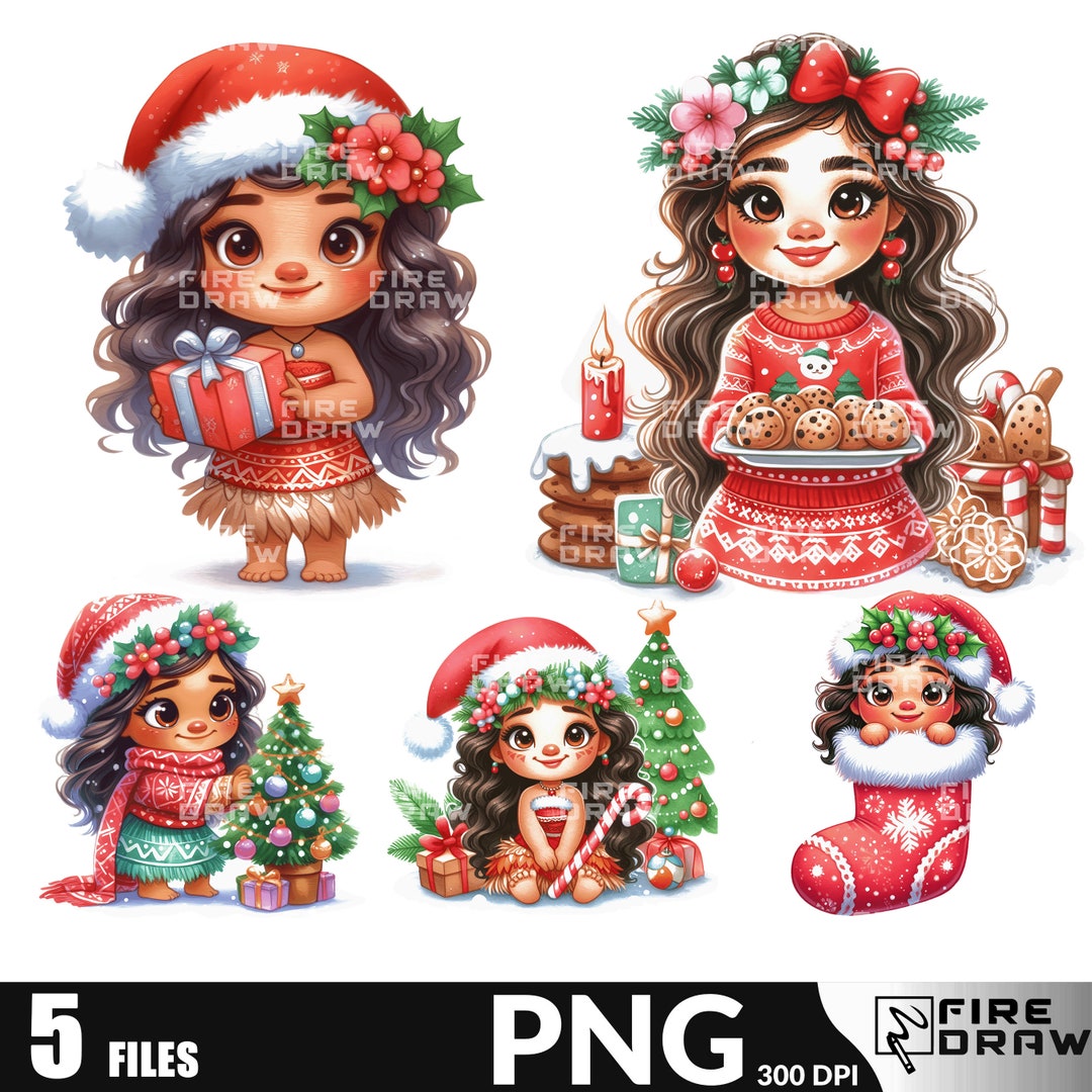 Princess Moana Holiday Christmas Coquette PNG | Cute Girly Christmas ...