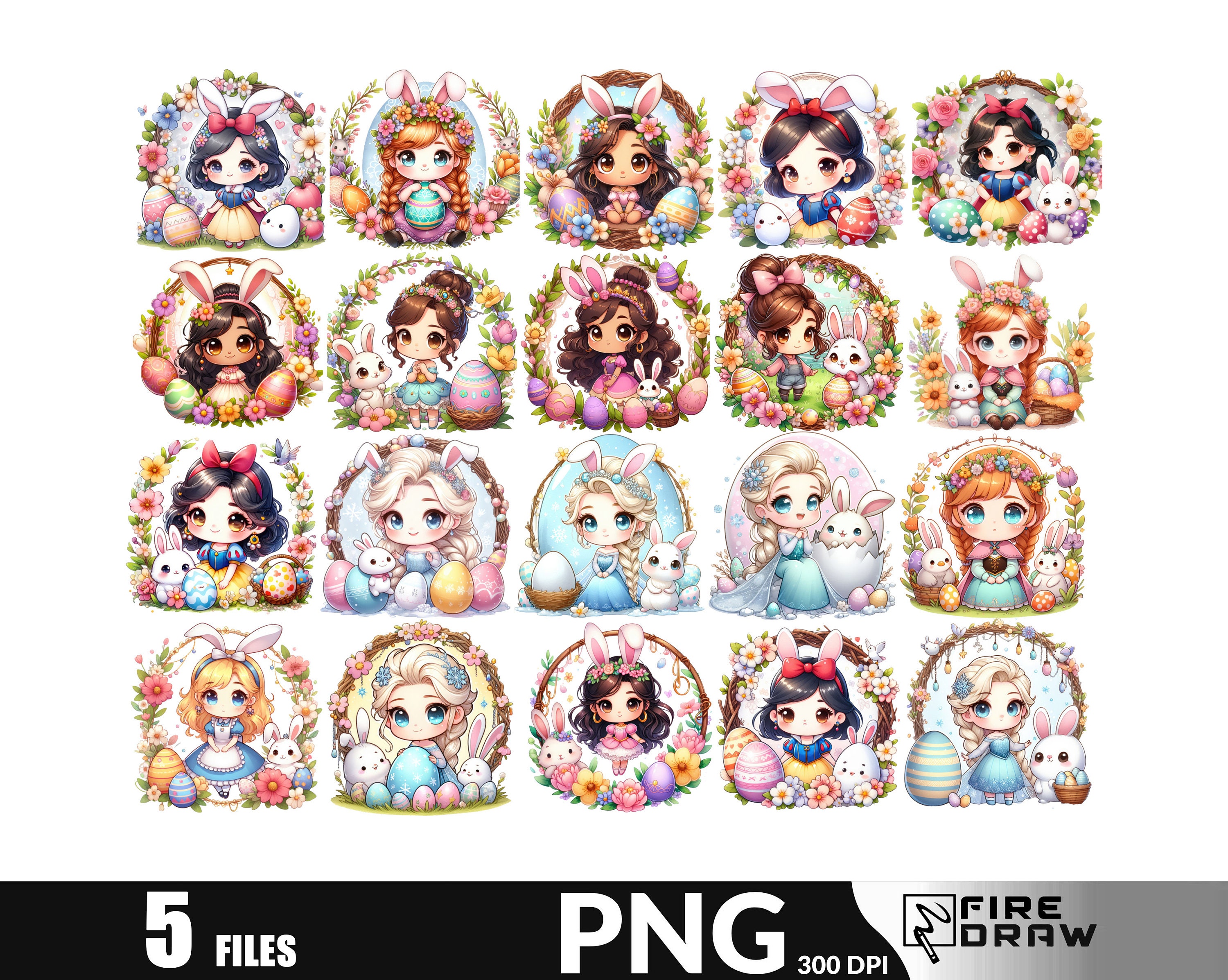 Princess Ester Eggs PNG File Bundle, Sublimation Easter Shirt Design ...