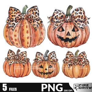 Retro Halloween and Coquette Bow PNG Bundle, Spooky Mama and Pumpkin ...