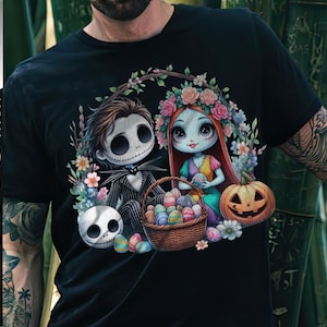 Jack and Sally Easter Eggs Png File, Nightmare Before Christmas Easter ...