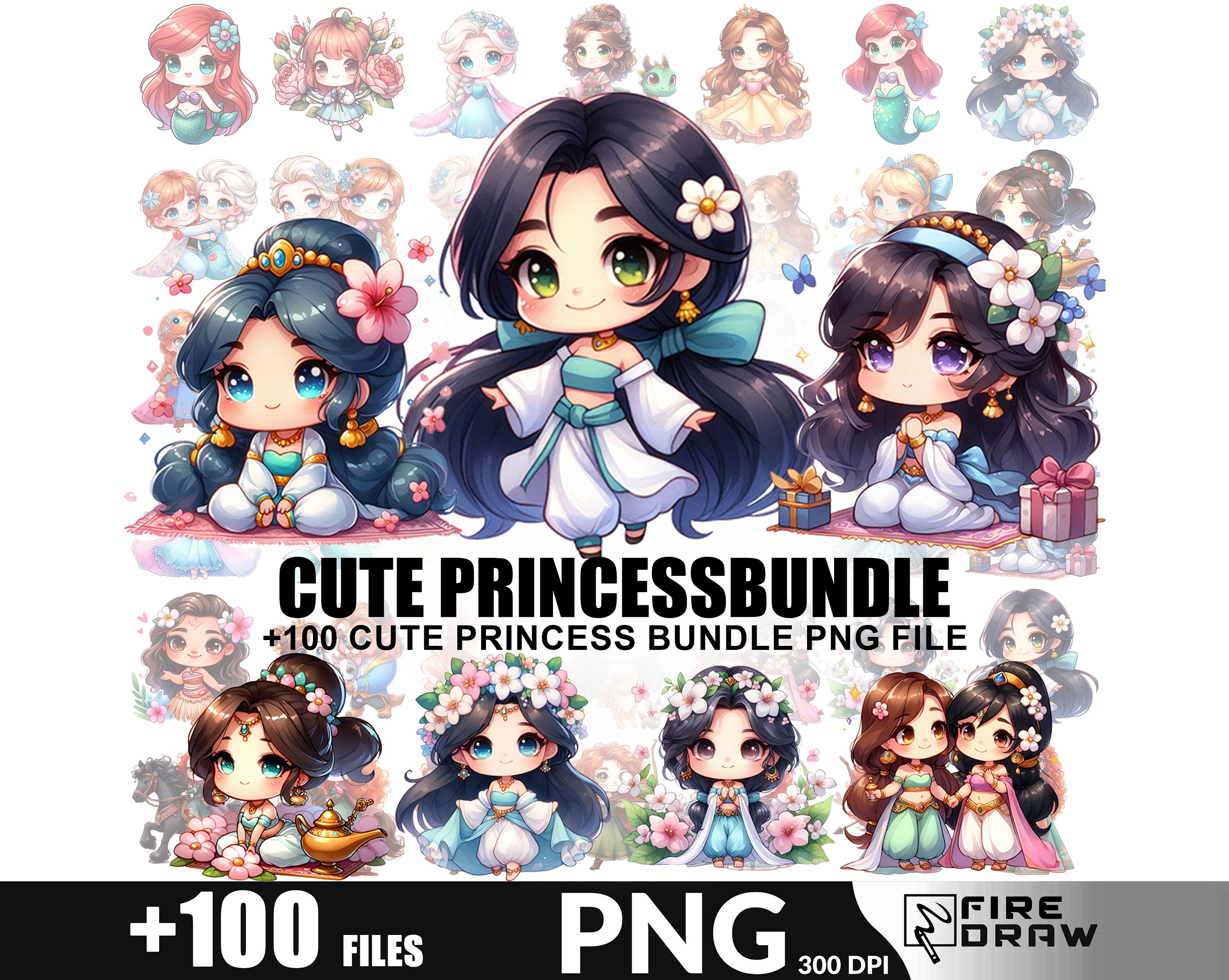 Princess Party Bundle PNG, Cute Princess Png, Baby Princess Png ...