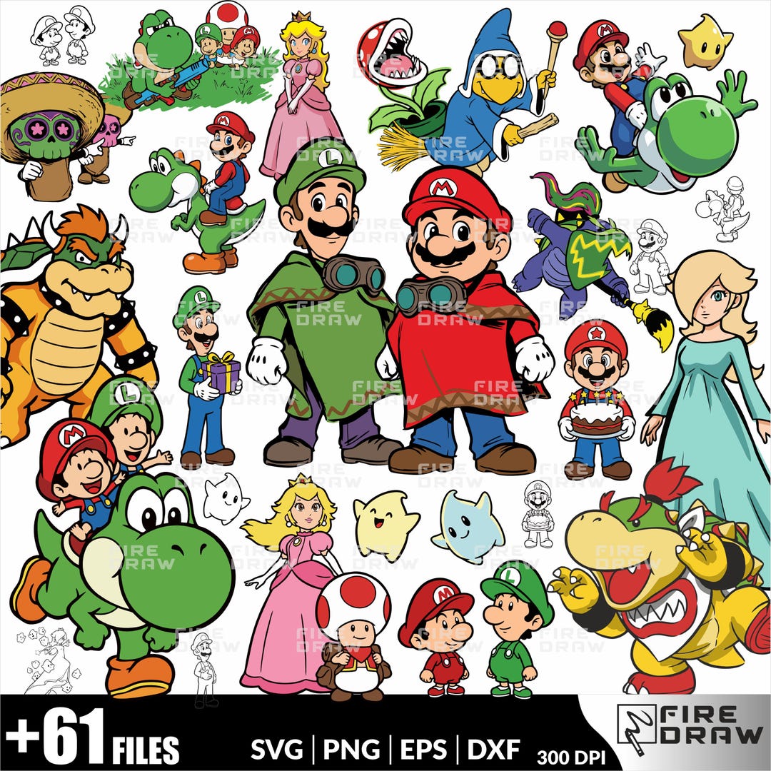 Super Mario Galaxy Birthday SVG PNG, Cake Topper Rosalina Luma Star Cut ...