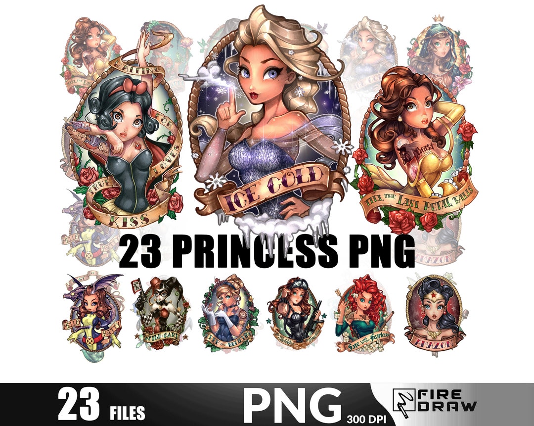 Tattooed Princess PNG Bundle: Rocker Designs (digital Download) - Etsy
