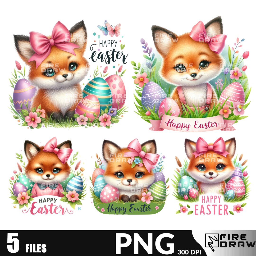 Easter Fox PNG: Festive Egg Design (digital Download) - Etsy