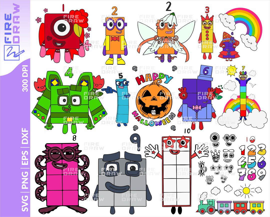 Halloween Number & Block SVG Bundle, 10 Numbers Cartoons, SVG Layered ...
