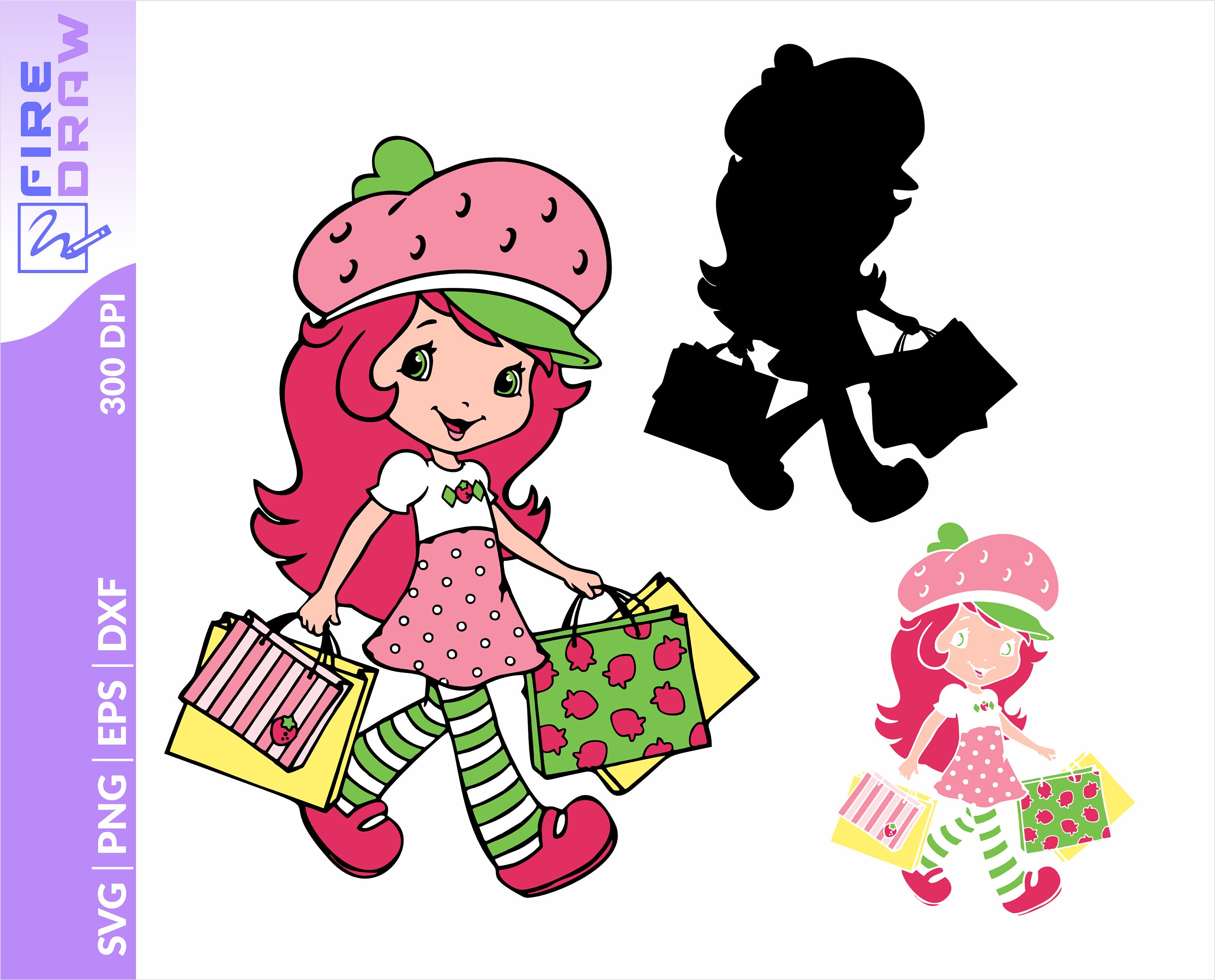 Linda niña fresa cumpleaños Svg, Png, paquete Dxf y eps, lindo archivo ...