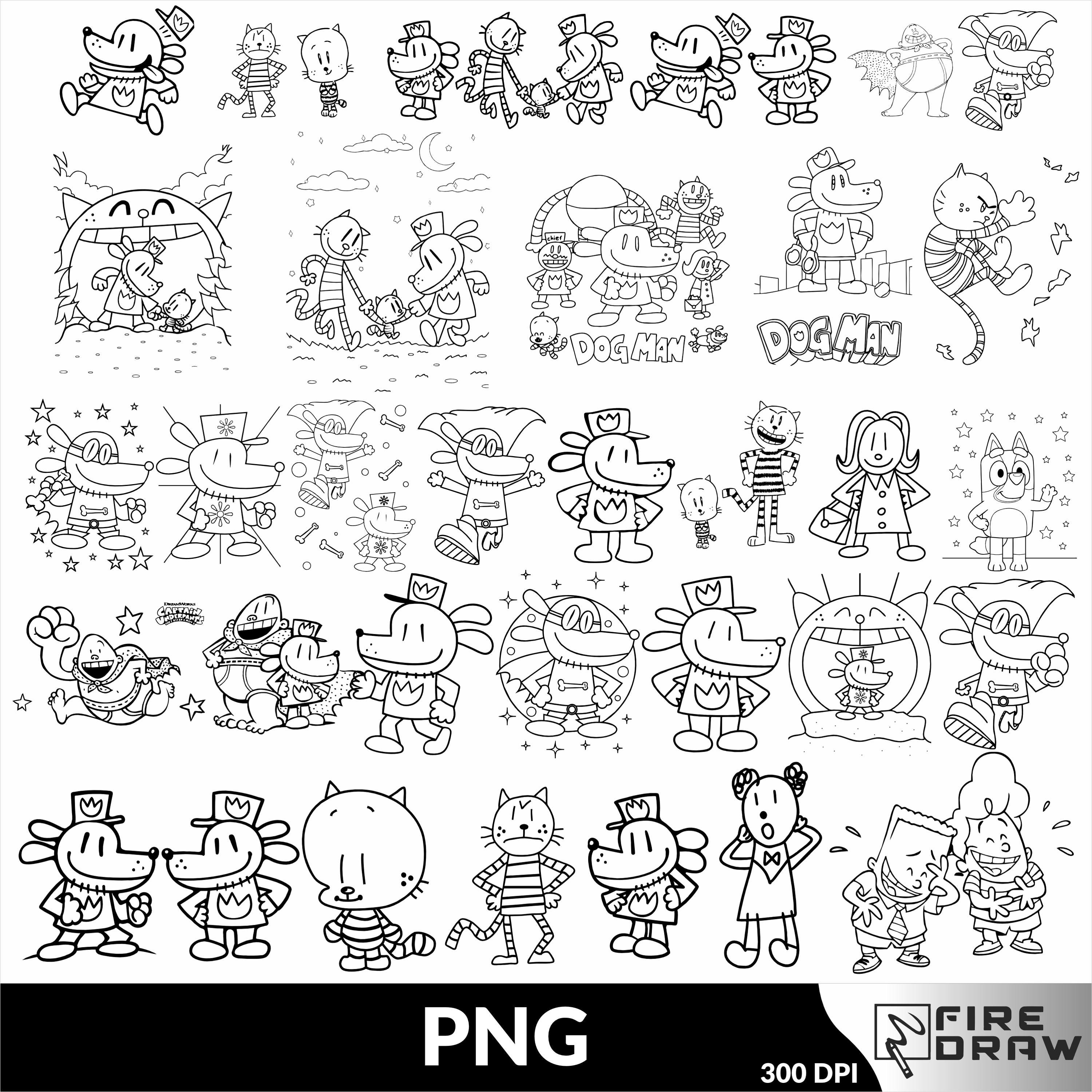 Dog Man SVG & PNG Bundle: Birthday Party Designs (digital Download - Etsy