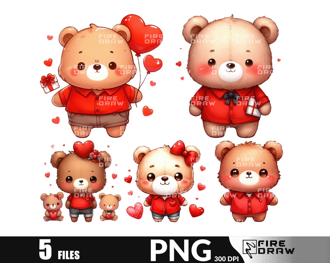 Cute Teddy Bears Valentine's Day Png, Teddy Bear Clipart Valentine Png ...