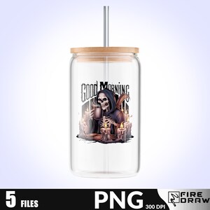 Gothic Good Morning Skeleton Art PNG File, Dark Humor Digital Download ...