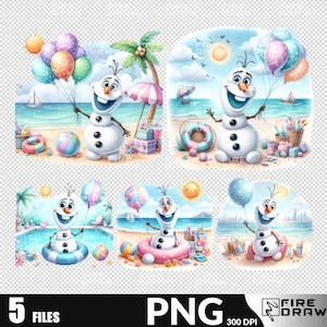 Olaf Pool Party PNG Bundle, Summer Birthday Png, Frozen Pool Party Png ...