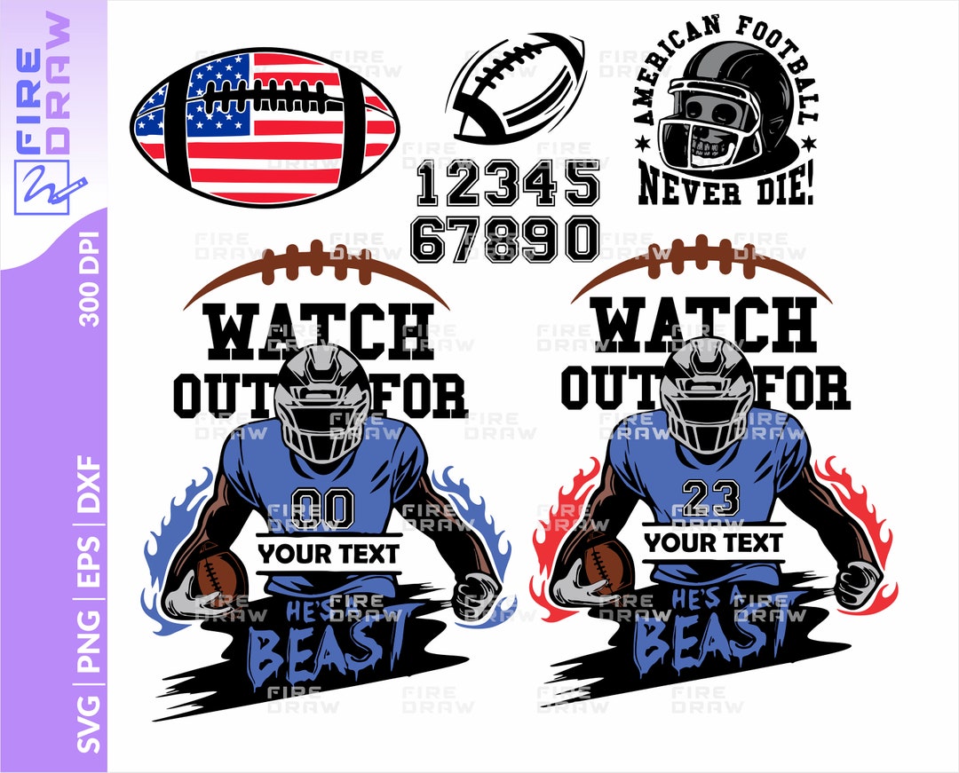 Layered Custom Football SVG Customizable Football Player Name - Etsy