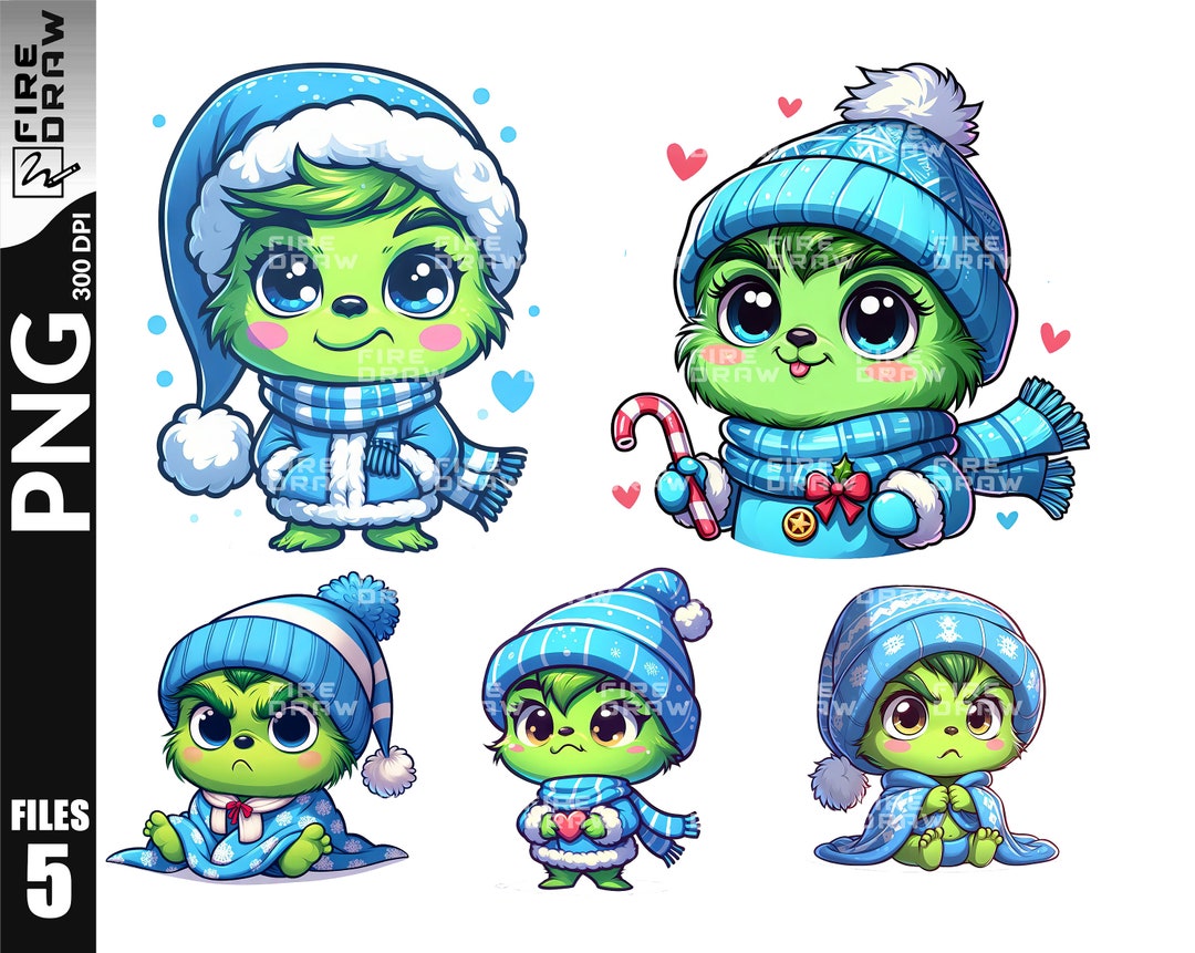 Blue Cute Boy Png File,cute Grinch File,png, Winter Png UNIQUE Designs ...