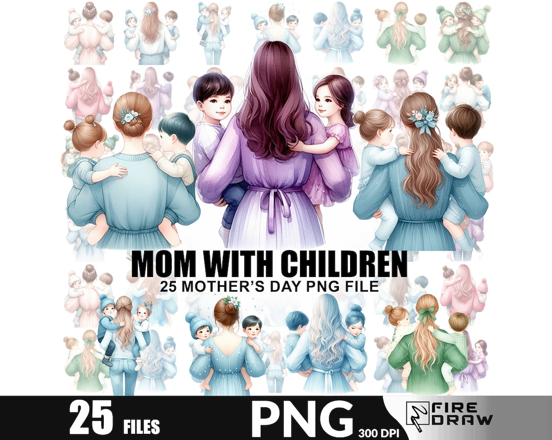 Mommy and Child PNG Bundle: Mother's Day Clipart (digital Download) - Etsy