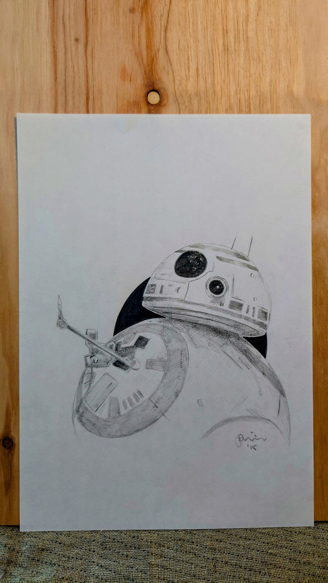 BB8 Pencil Drawing Star Wars Force Awakens, Last Jedi, Rise of ...