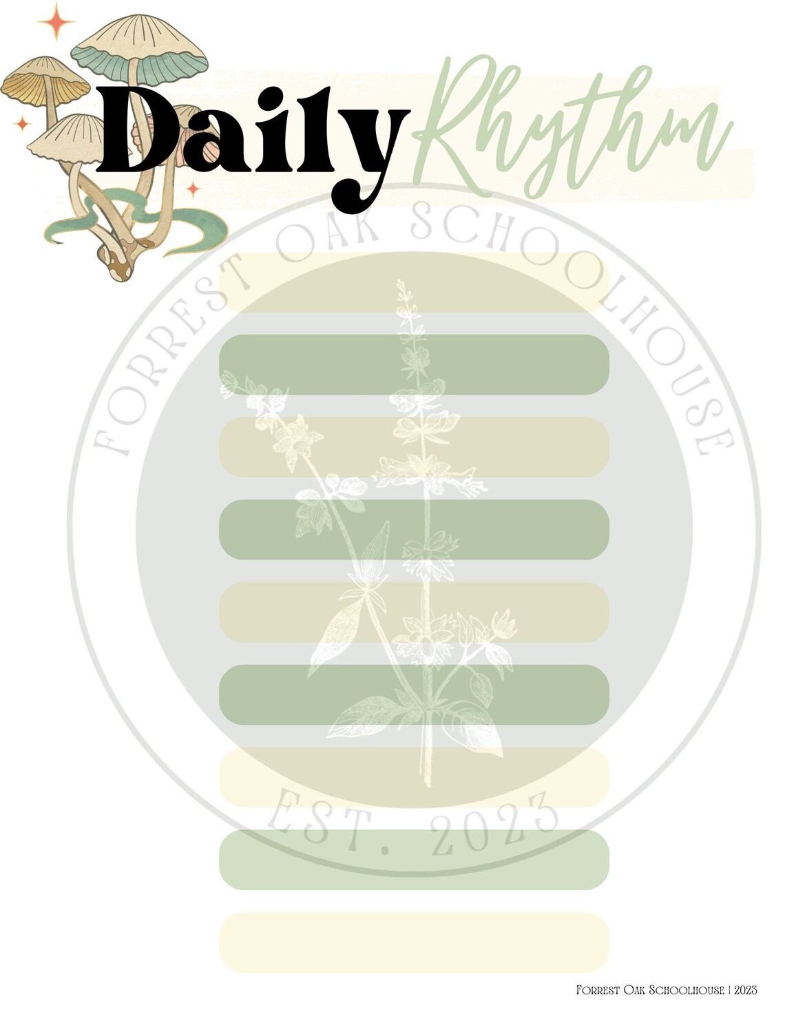 Daily Rhythm Printable - Etsy