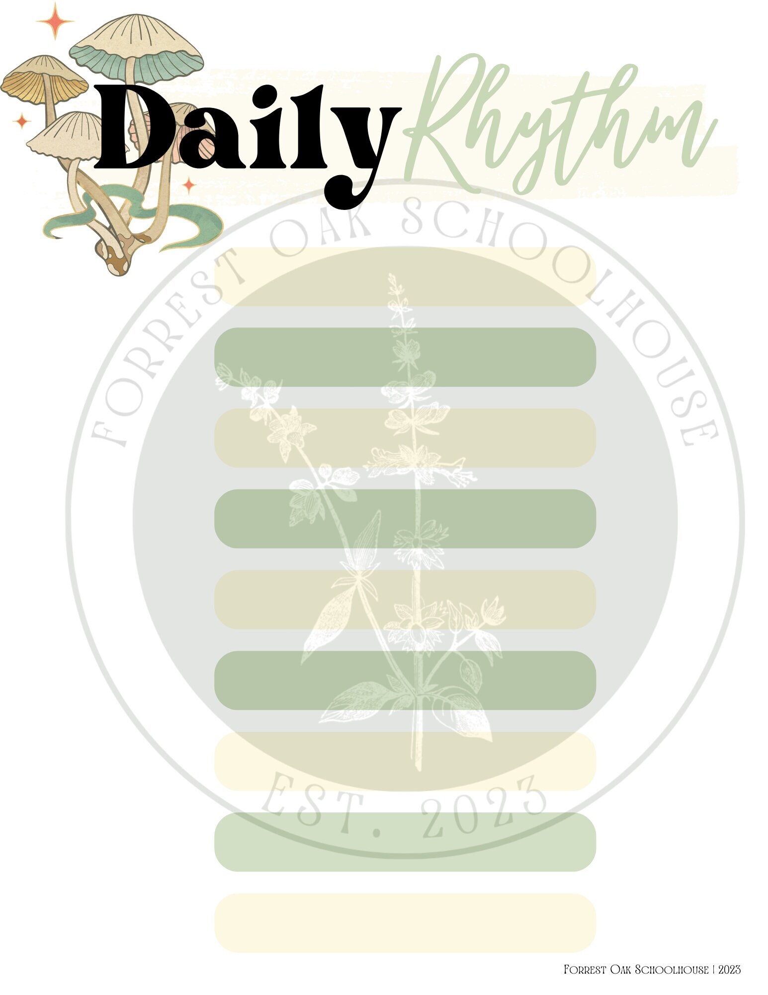 Daily Rhythm Printable - Etsy