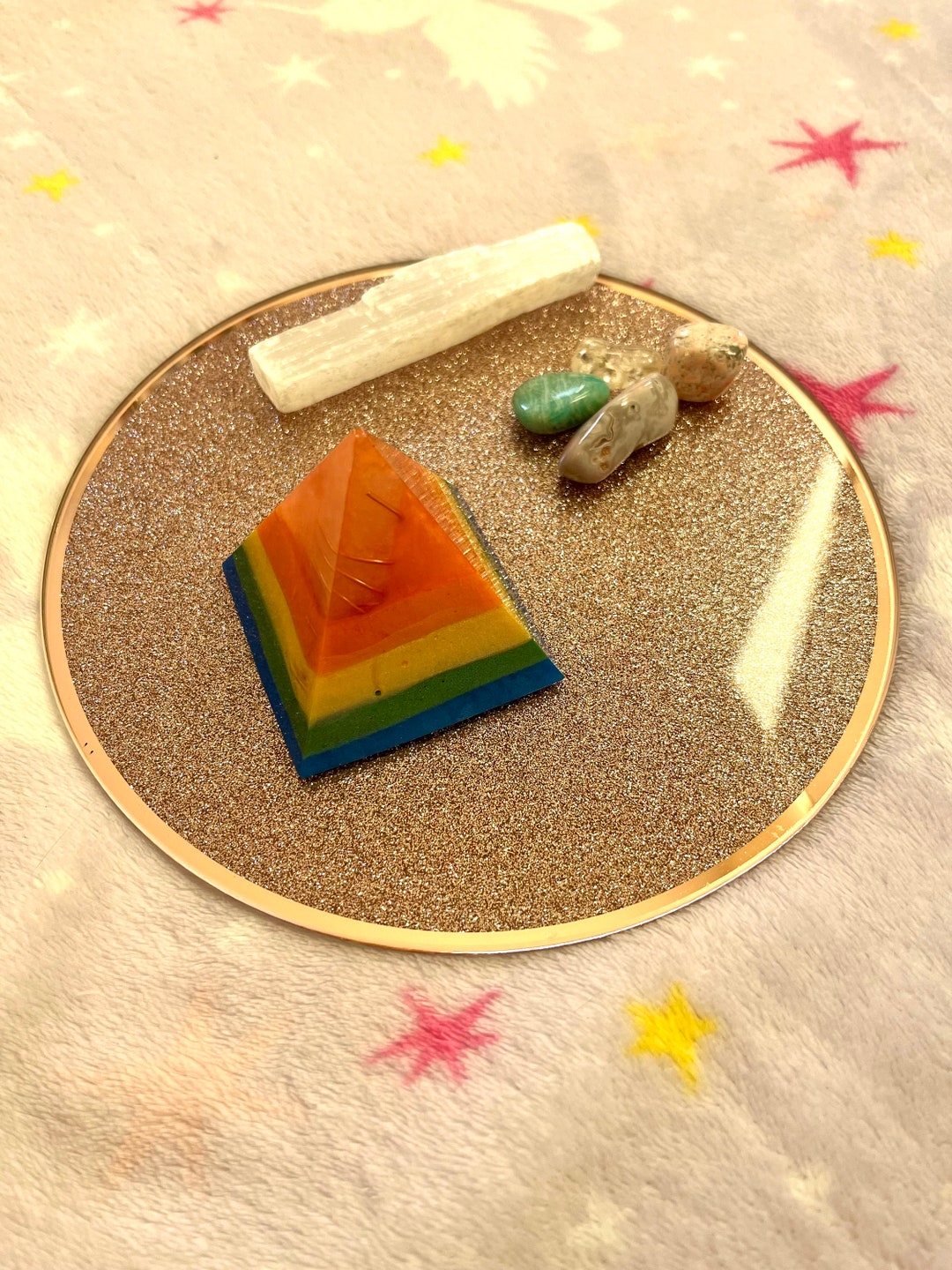 Rainbow Selenite Crystal Resin Block - Etsy