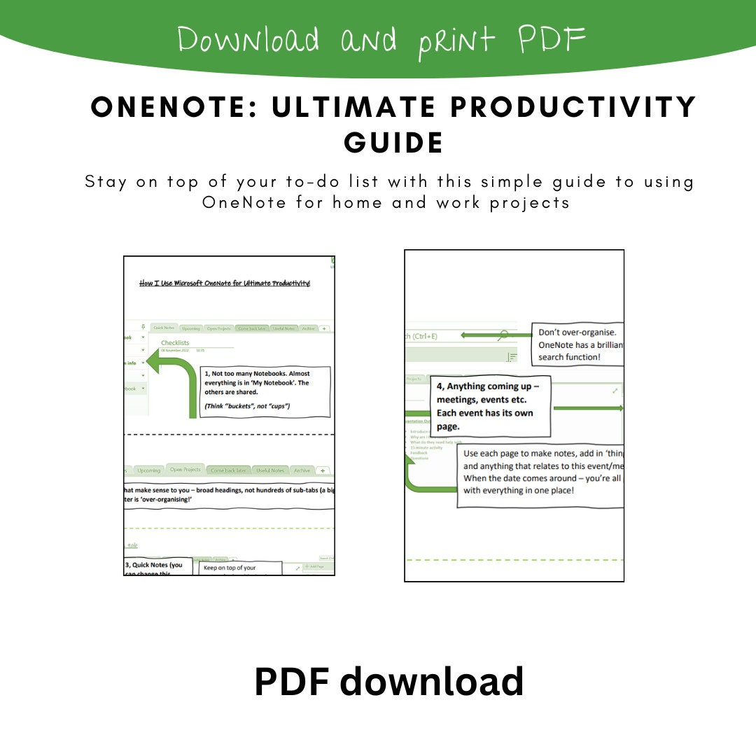 Onenote Guide for Ultimate Productivity! | PDF Download | How to Use ...