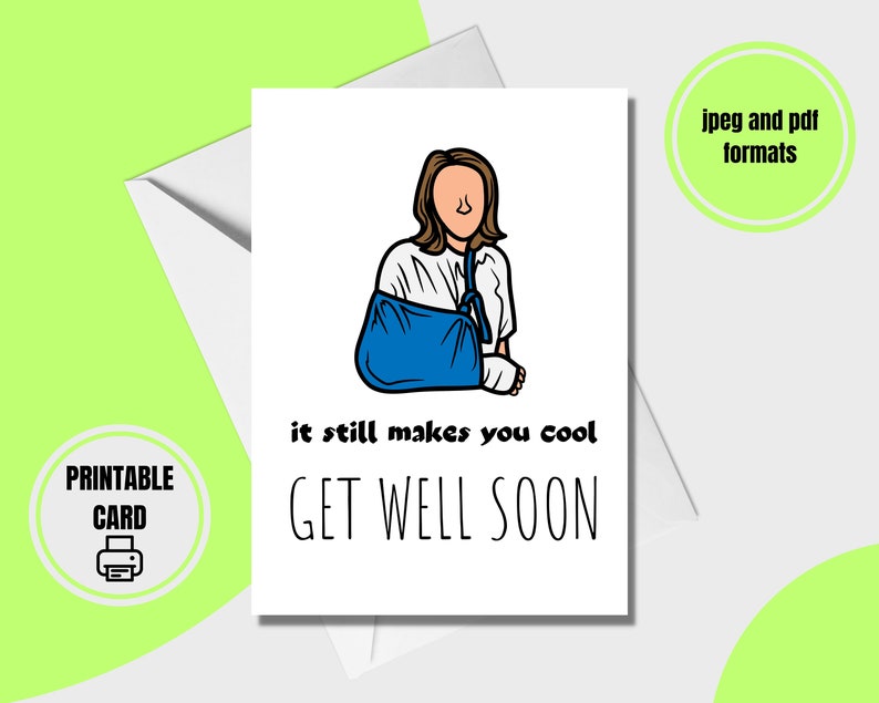 Broken Arm Get Well Soon Card Broken Wrist Elbow Arm - Etsy