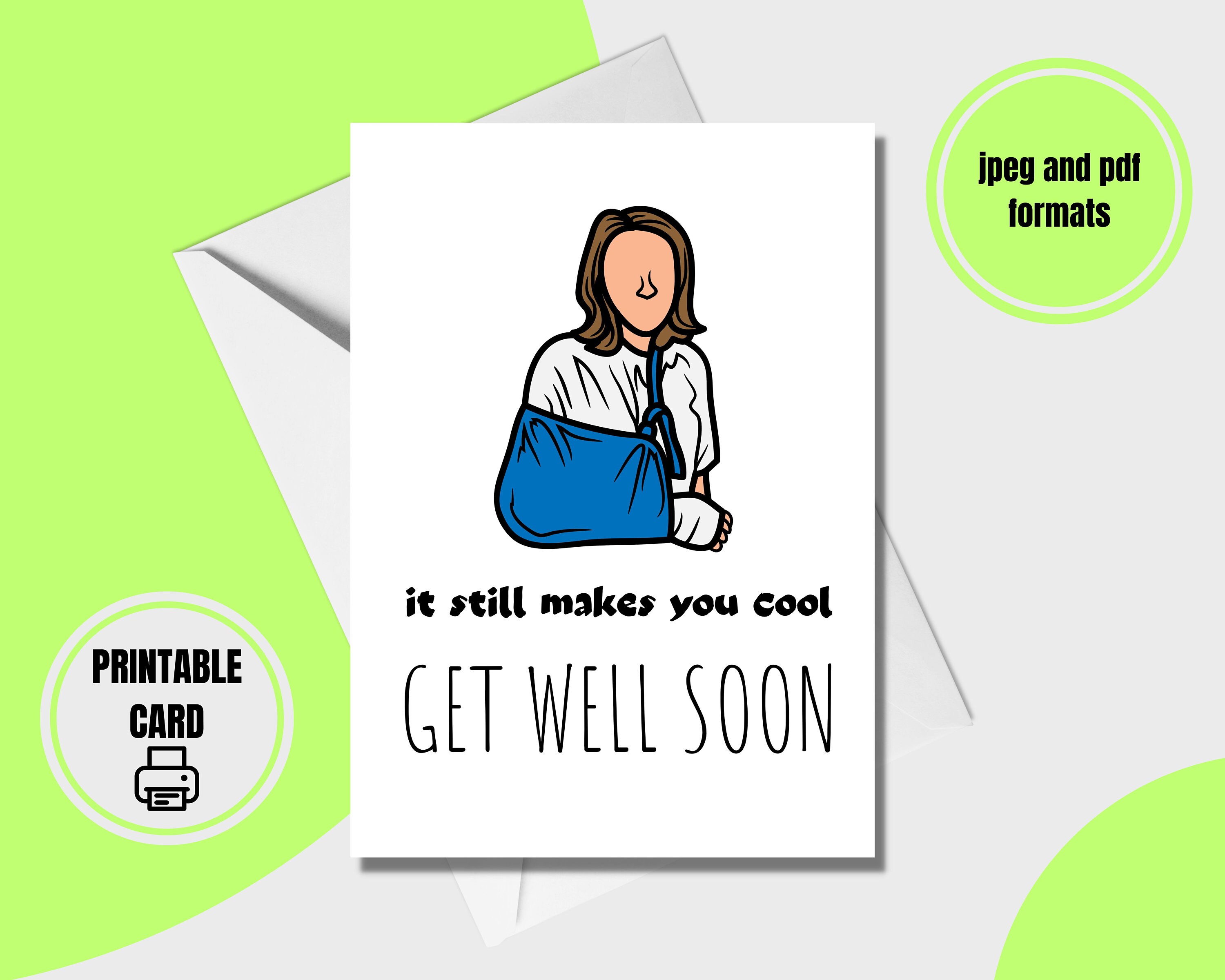 Broken Arm Get Well Soon Card Broken Wrist Elbow Arm - Etsy