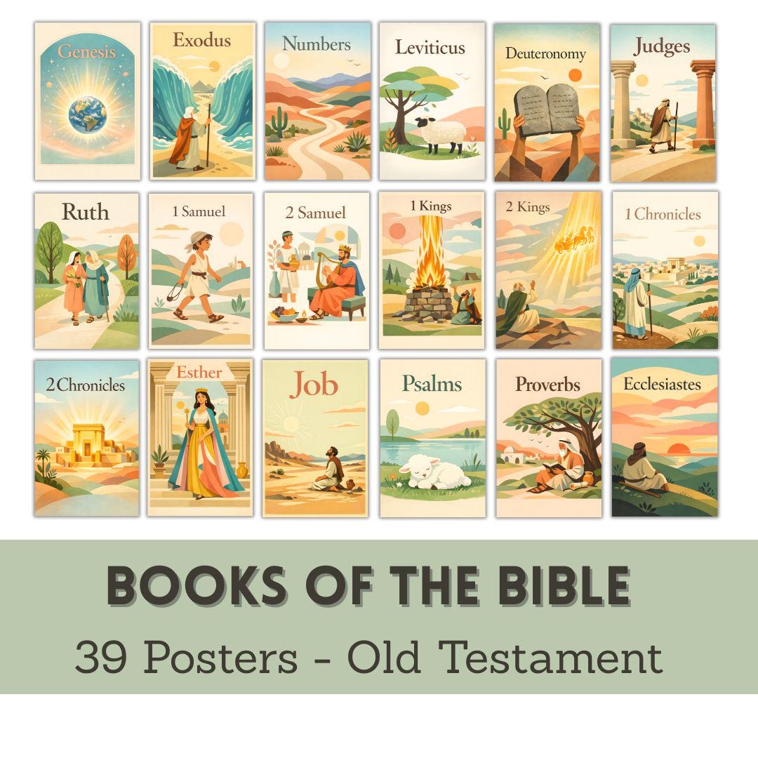 Old Testament Book Posters, 39 Books, Printable Images, High Quality ...