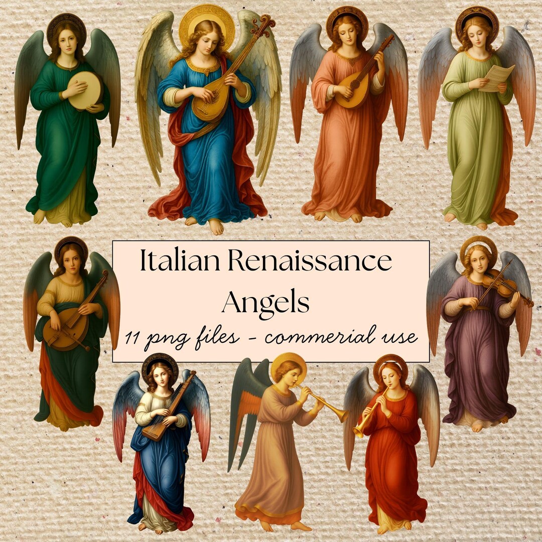 Italian Musical Renaissance Angels, Classic Musical Angels Clipart ...