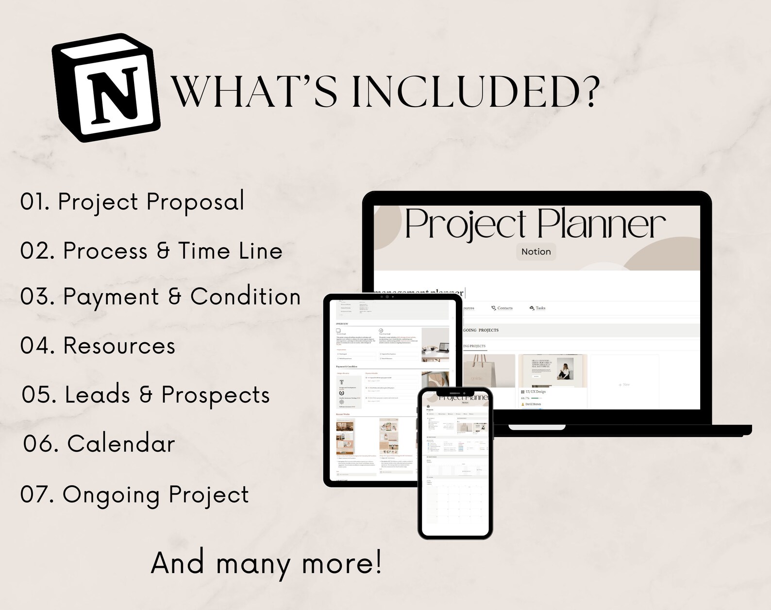 Notion Project Planner Dashboard Template, Notion Template, Notion All ...